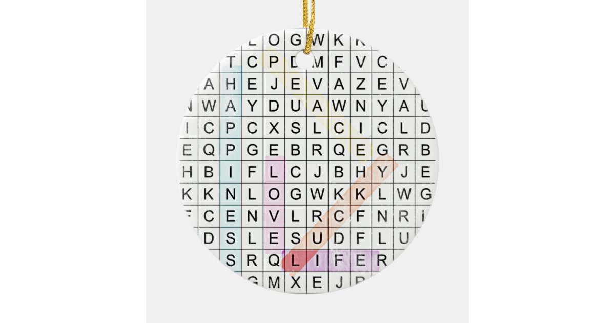 Word Search Ceramic Ornament | Zazzle