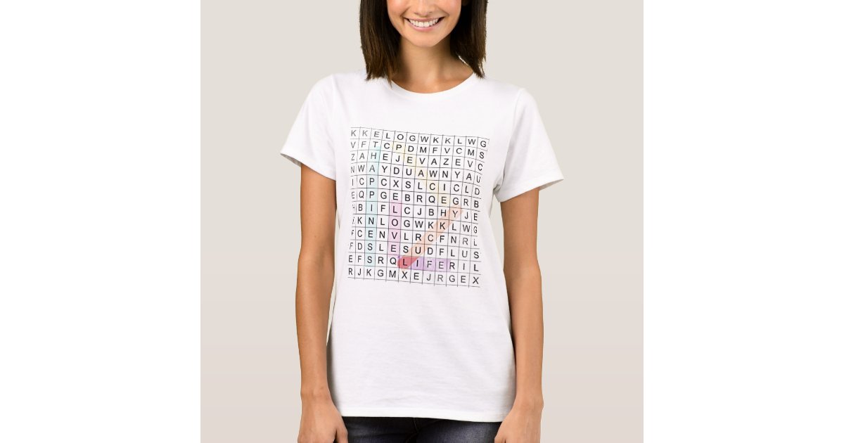 Word Search T Shirt Zazzle
