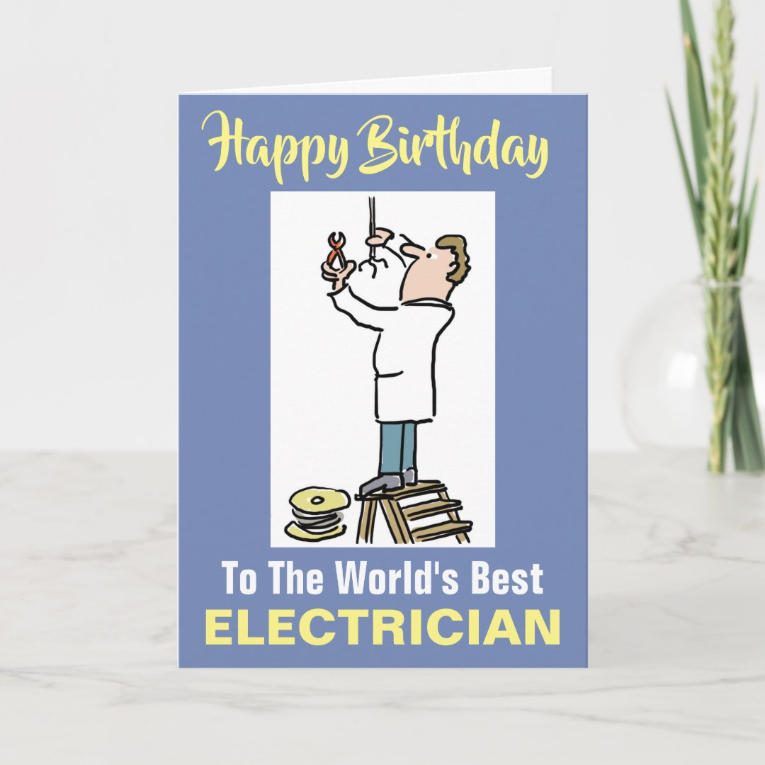 Word's Best Electrical Fitter Happy Birthday Card | Zazzle