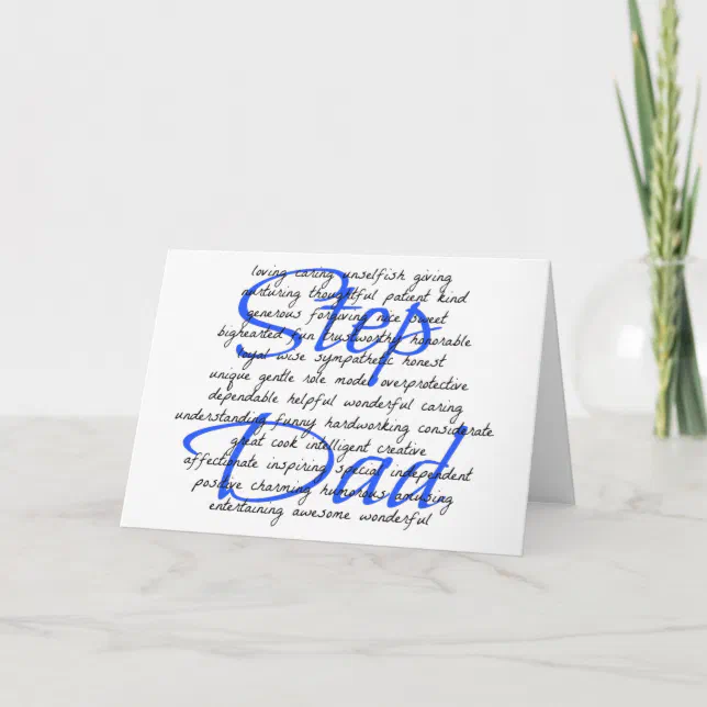 Words For a Step Dad Card | Zazzle