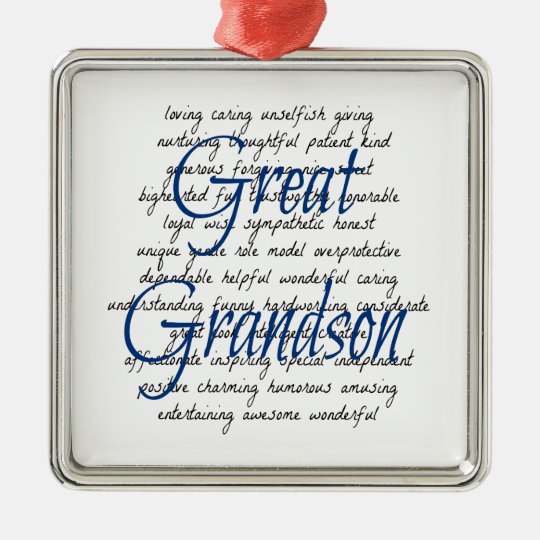 Words for Great Grandson Metal Ornament | Zazzle.com