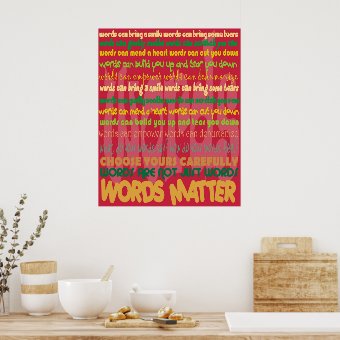 Words Matter (red) Poster | Zazzle