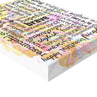 Words of Affirmation Collage Canvas Print | Zazzle