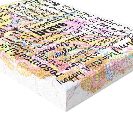 Words of Affirmation Collage Canvas Print | Zazzle