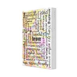 Words of Affirmation Collage Canvas Print | Zazzle