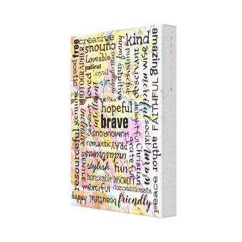 Words of Affirmation Collage Canvas Print | Zazzle