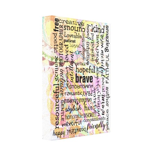 Words of Affirmation Collage Canvas Print | Zazzle