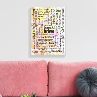 Words of Affirmation Collage Canvas Print | Zazzle