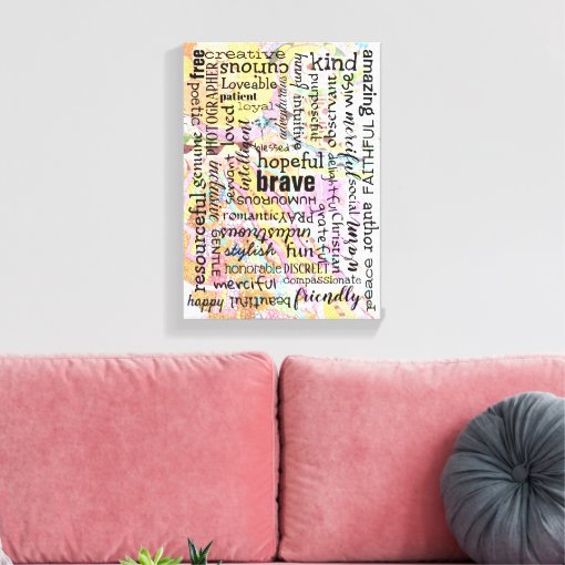 Words of Affirmation Collage Canvas Print | Zazzle