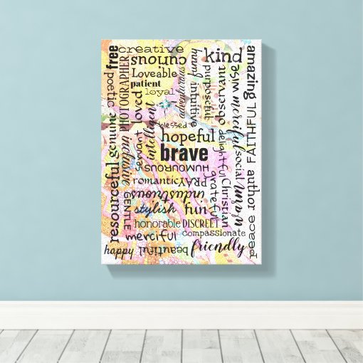 Words of Affirmation Collage Canvas Print | Zazzle