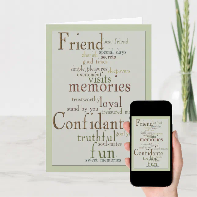 Words of Friendship Greeting Card | Zazzle