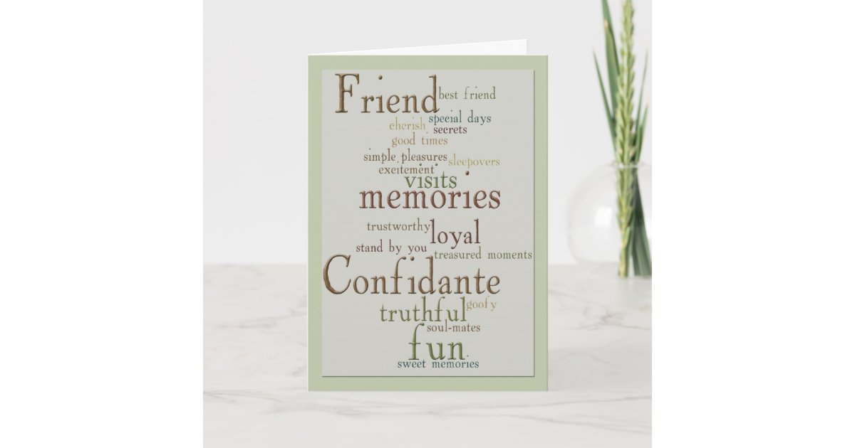 Words of Friendship Greeting Card | Zazzle