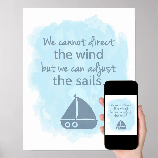 Words of Wisdom Nautical Sail boat Quote Poster | Zazzle