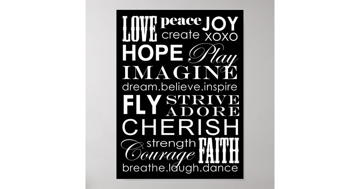 Words To Live By Poster | Zazzle