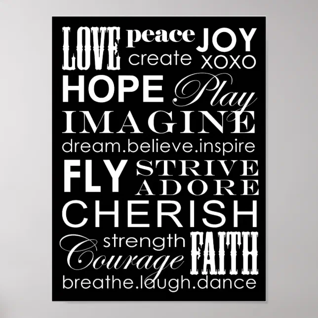 Words To Live By Poster | Zazzle