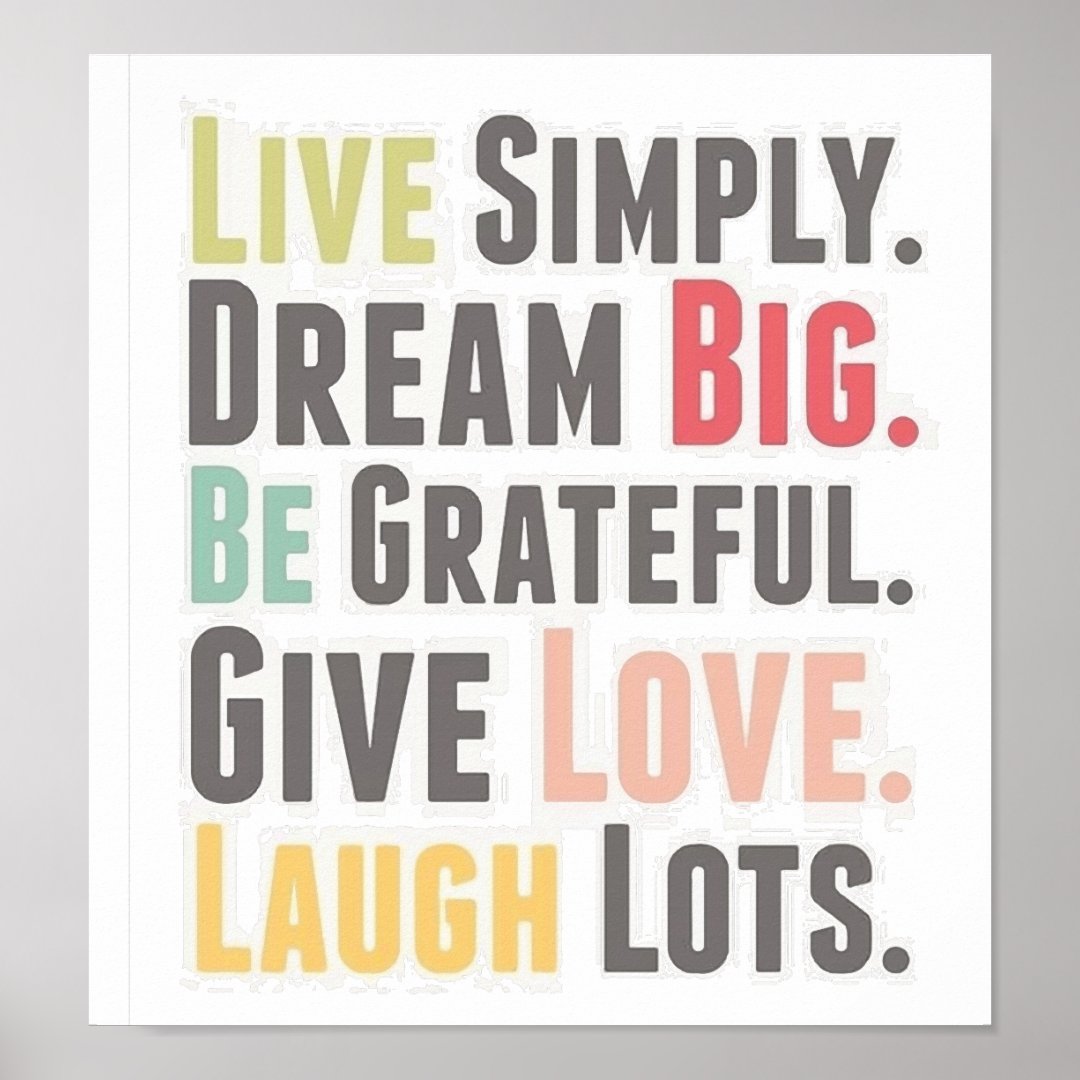 words to live by poster | Zazzle