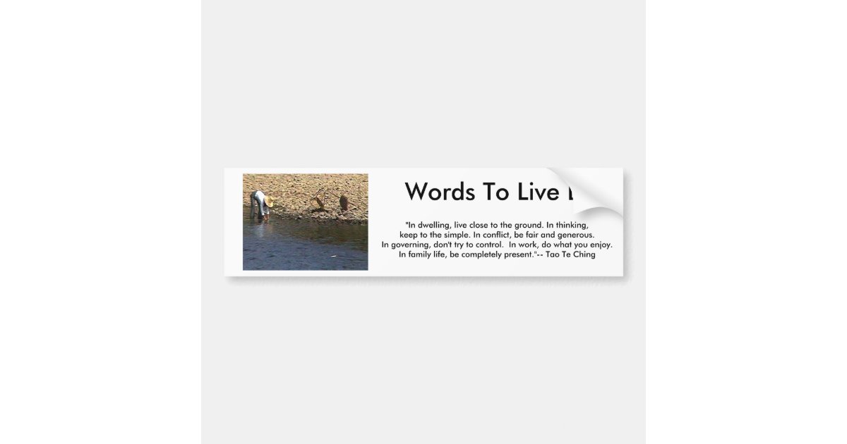 Words To Live By - Tao Te Ching Guilin Woman jGibn Bumper Sticker | Zazzle