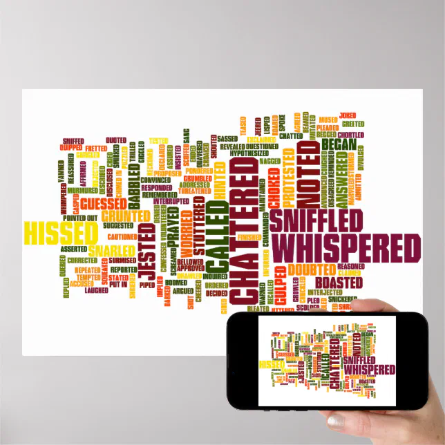 Words to Use Instead of Said Classroom Poster | Zazzle