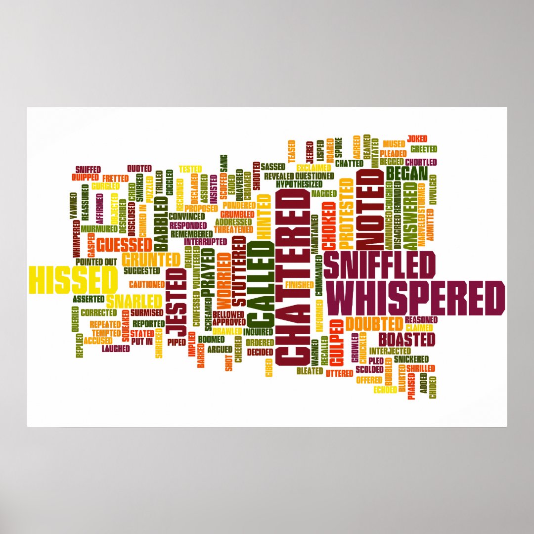 Words to Use Instead of Said Classroom Poster | Zazzle