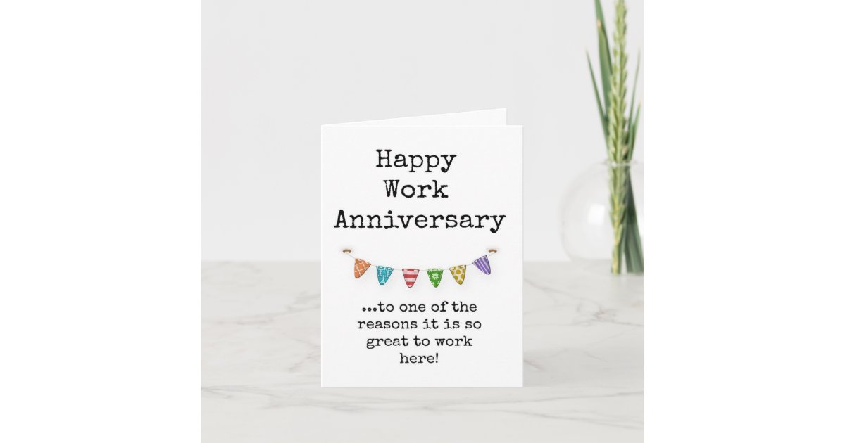 Work Anniversary Card, Printable Coworker, Boss Card | Zazzle