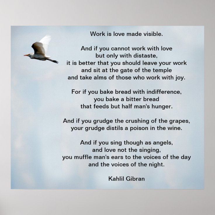 Work by Kahlil Gibran Poster | Zazzle