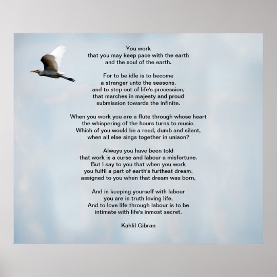 Work by Kahlil Gibran Poster | Zazzle.com