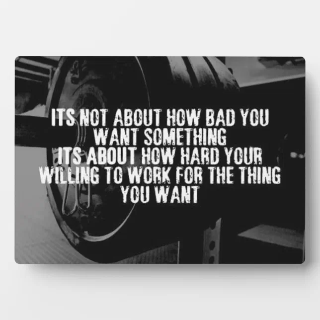 WORK HARD - Bodybuilding Workout Motivational Plaque | Zazzle