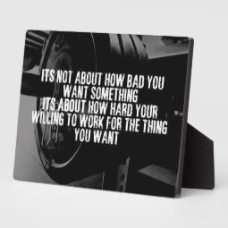WORK HARD - Bodybuilding Workout Motivational Plaque | Zazzle
