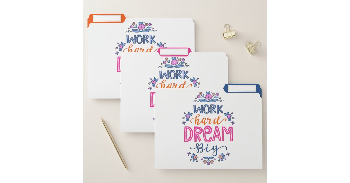 Work hard file folder | Zazzle