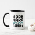 Work Hard Play Harder Gamers Geek Mug | Zazzle