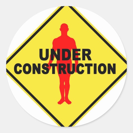 Work in progress symbol classic round sticker | Zazzle.com