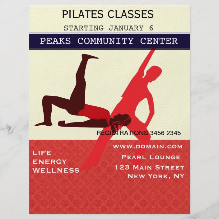 Work It Out! Pilates Yoga Exercise Workout Flyer | Zazzle.com