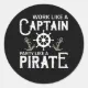 Work Like A Captain Party Like A Pirate Classic Round Sticker | Zazzle