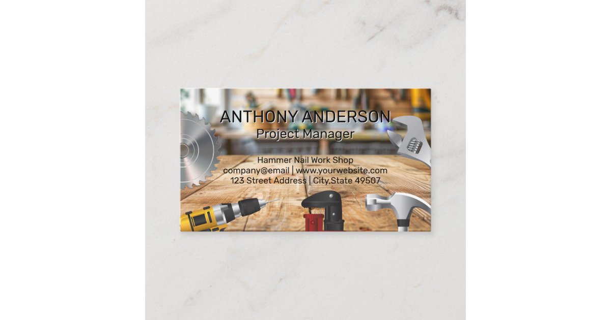 Work Shop | Hand Tools Business Card | Zazzle
