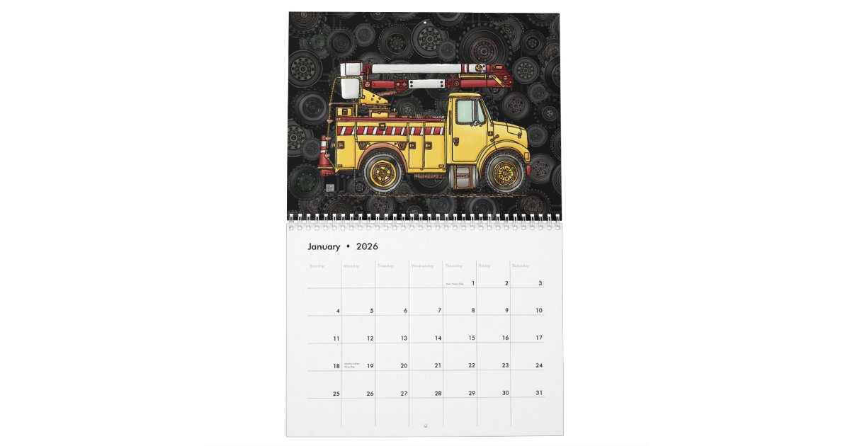 Work Trucks Fun Trucks Calendar | Zazzle