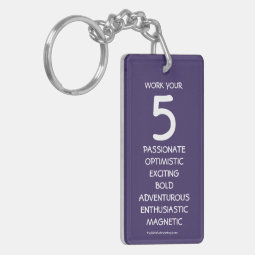 "Work your 5" Numerology Key Chain for Number 5 | Zazzle