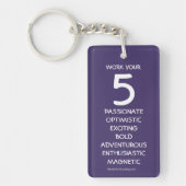 "Work your 5" Numerology Key Chain for Number 5 | Zazzle