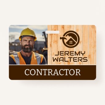 Worker at Construction Site | Wood Badge | Zazzle