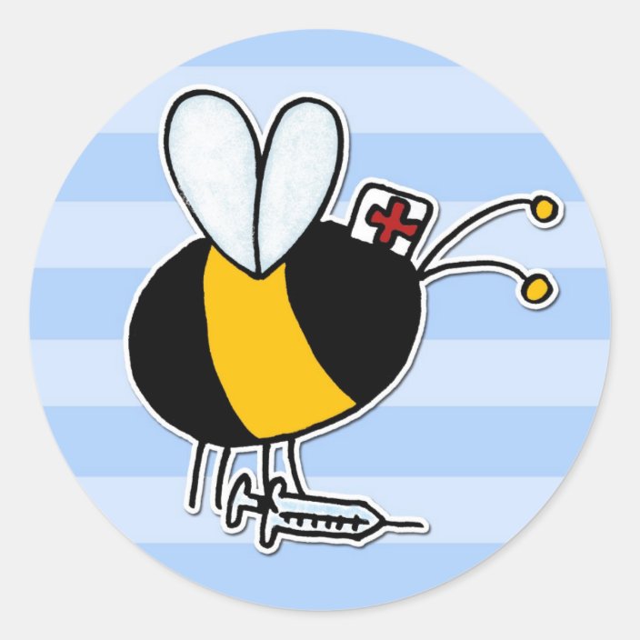 worker bee - nurse classic round sticker | Zazzle.com