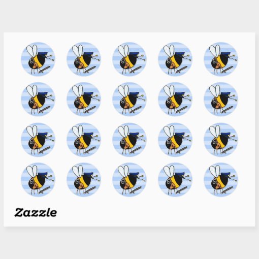 worker bee - police officer classic round sticker | Zazzle
