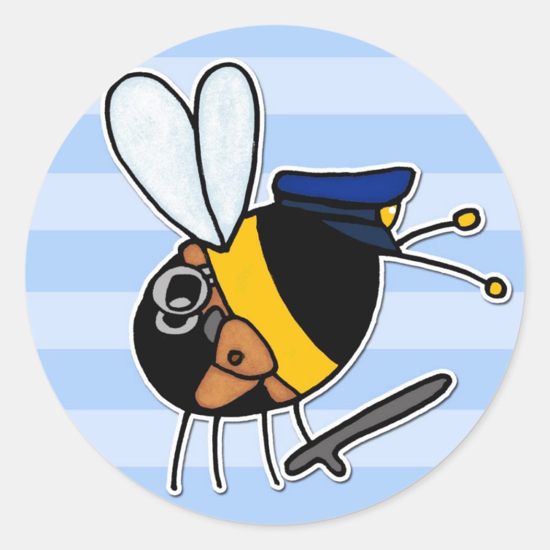 worker bee - police officer classic round sticker | Zazzle