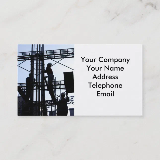 Workers at a Construction Site Business Card | Zazzle