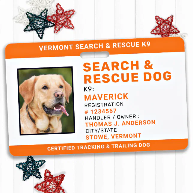 Working Dog SAR K9 Logo Photo Search Rescue Badge | Zazzle