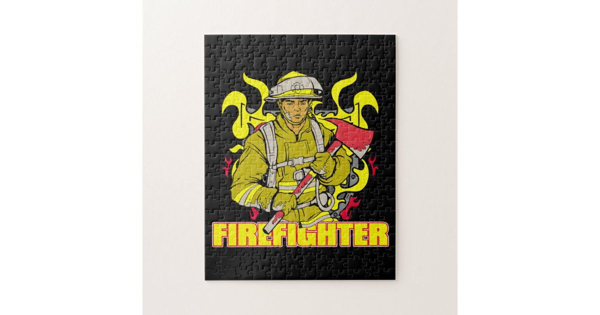 Working Firefighter Jigsaw Puzzle | Zazzle