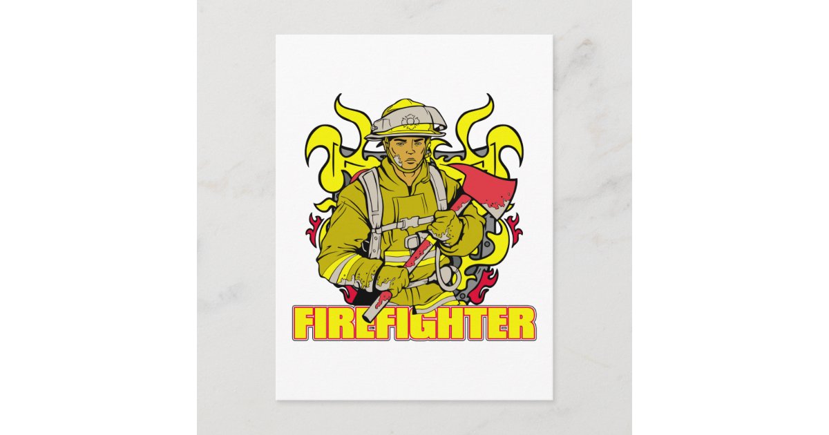 Working Firefighter Postcard | Zazzle