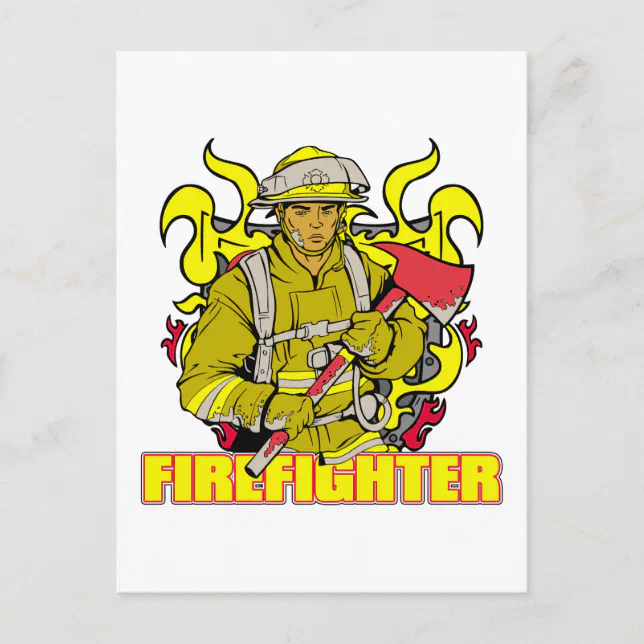 Working Firefighter Postcard | Zazzle
