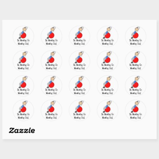Working On Working Out Sticker | Zazzle