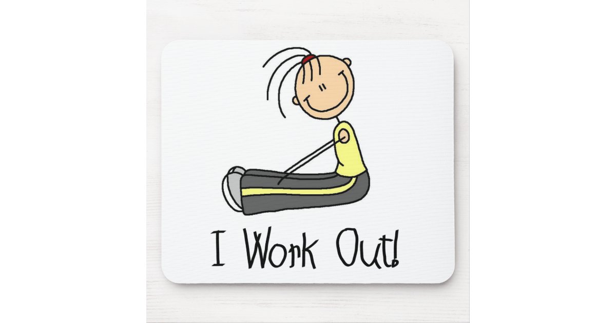 Working Out Stick Figure Mousepad | Zazzle