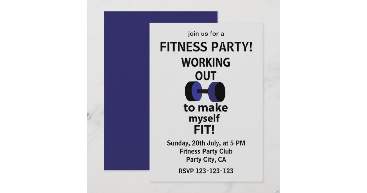 Working Out Workout Weights Work Out Invitation | Zazzle