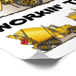 Working Trucks Construction Poster Print | Zazzle